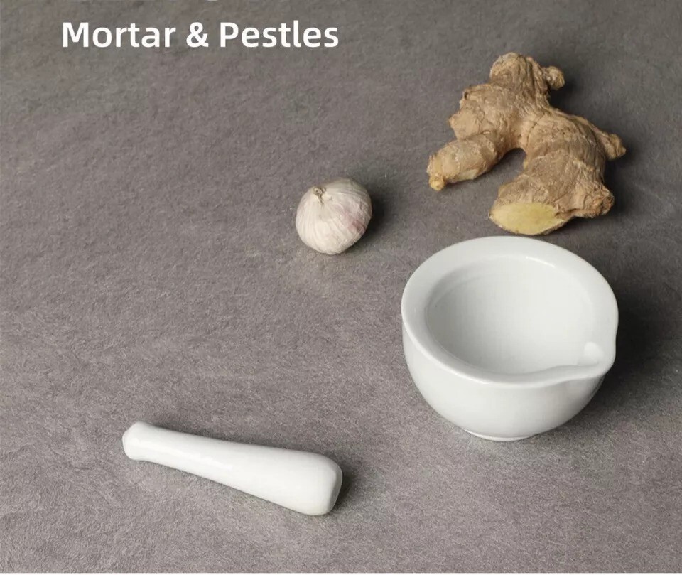 Mortar And Pestle Set Classic Marble Natural Stone White Pestal To ...