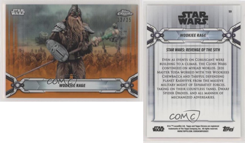 2019 Star Wars Chrome Legacy Orange Refractor 12/25 Tarfful Wookiee ...