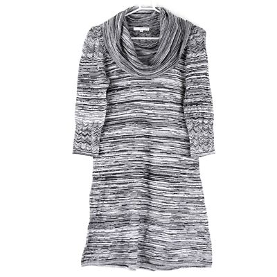 Studio One New York Women's Cowl Verigated Stripe Sweater Dress, Large ...