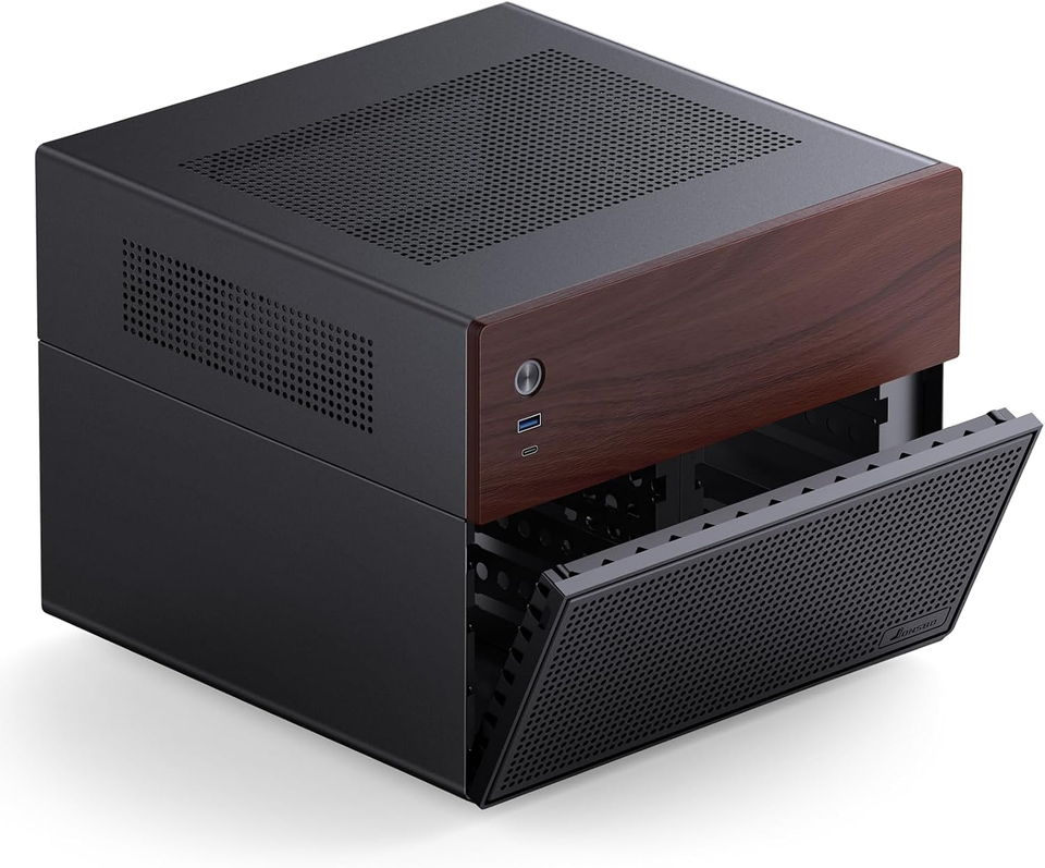 N4 Black NAS PC Case - Walnut Wood, 8-Bay, USB 3.2 Type-C, Micro ATX | eBay