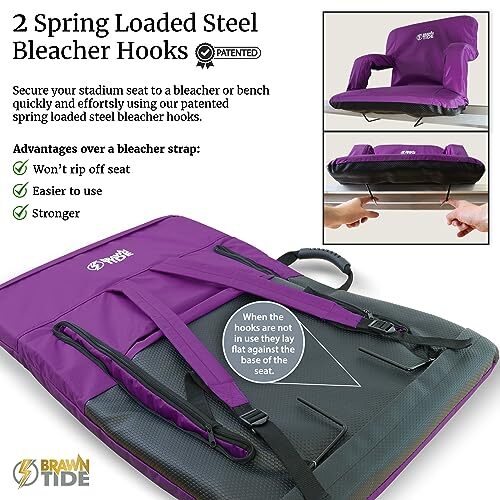 Stadium Seat With Back Support Comfy Cushion Thick Padding 2 Bleacher ...