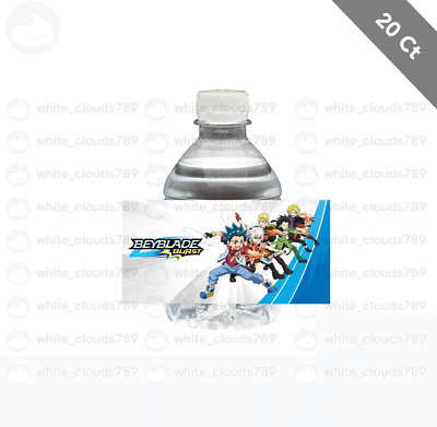 20 Beyblade Burst 2 x 4 Water Bottle Label Sticker Birthday Party Favor ...