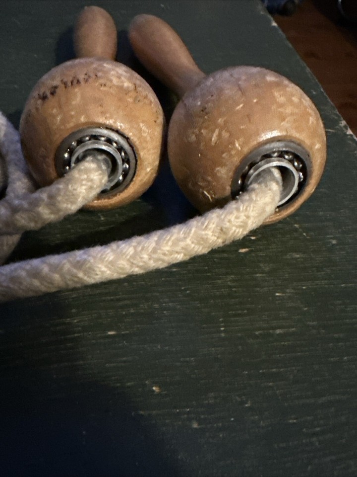 Vintage Jump Rope With Wooden Handles With Bearings | eBay