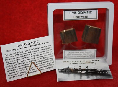 A Piece of History RMS OLYMPIC deck wood Served Gallipoli 1915 WWI ...