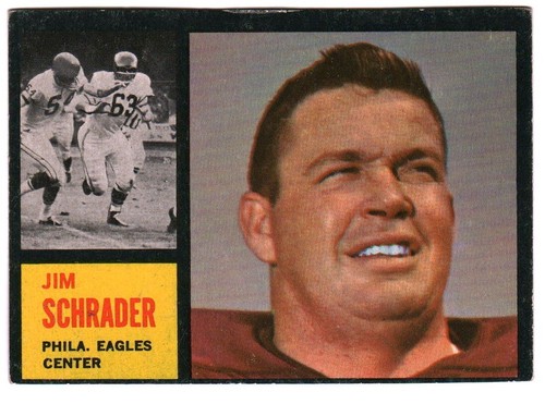 1962 Topps SP #121 Jim Schrader, Philadelphia Eagles | eBay