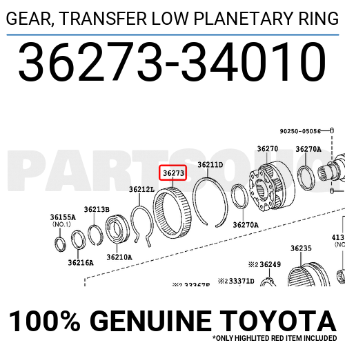 3627334010 Genuine Toyota GEAR, TRANSFER LOW PLANETARY RING 36273-34010 ...