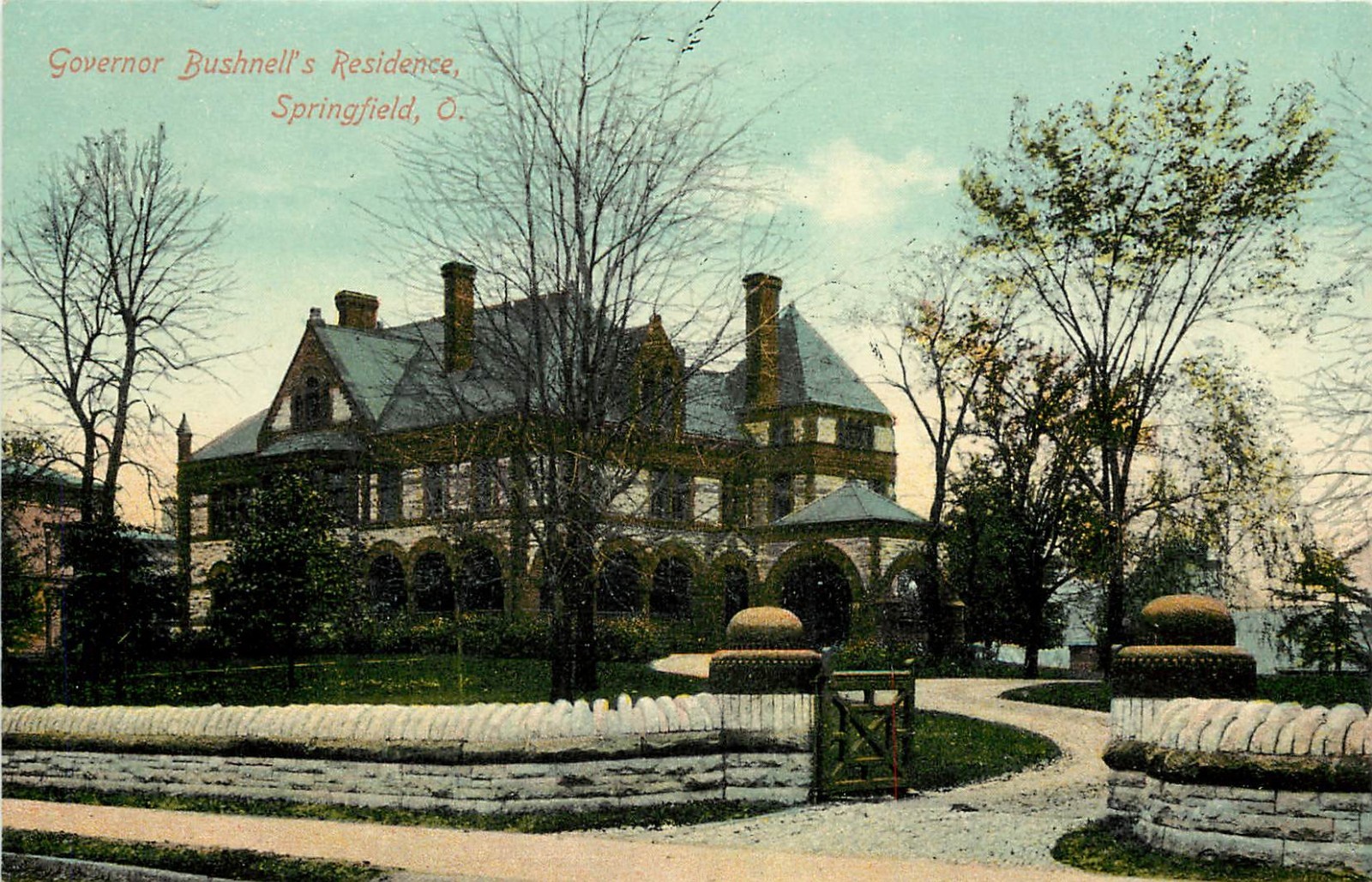 c1910 Postcard; Governor Bushnell's Residence, Springfield OH Clark Co ...