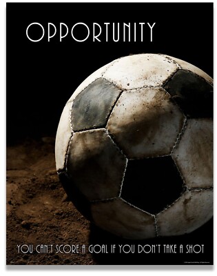 Soccer Motivational Poster Art Print Sports Classroom Kids Room Wall ...
