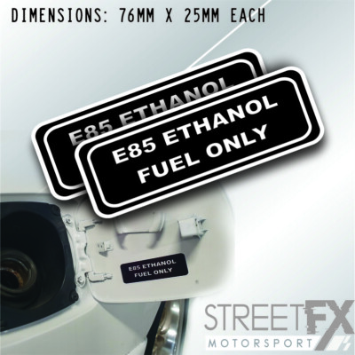 E85 Ethanol Only Sticker Gas Diesel Petrol Fuel Warning Label Car ...