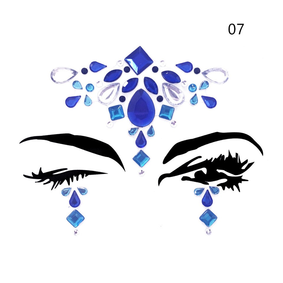 Face Crystal Sticker Eye Crafted Body Jewels Festival Temporary Tattoo ...