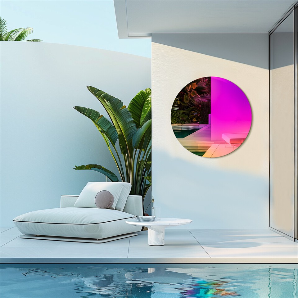 Rainbow Wall Decorative Mirror Glamorous Neon Glass Mirror Entryway ...