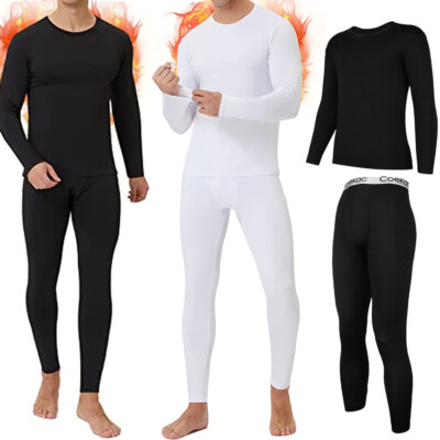 Thermal Underwear for Men Soft Long Johns Set Warm Undershirt Base ...