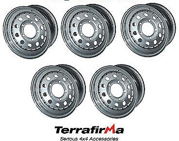 Land Rover Defender 90 / 110 Modular Steel 16x7 Wheel Silver x5 ...