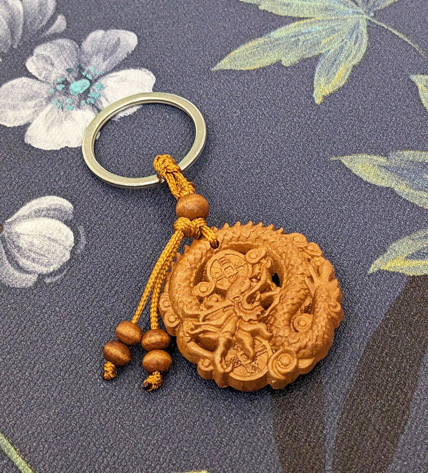 Chinese Zodiac Lunar New Year Hand Carved Mahogany Wood Keyring ...