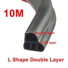 10M L-Shape Seal Strip Car Door Trunk B-pillar Double-Layer Rubber ...