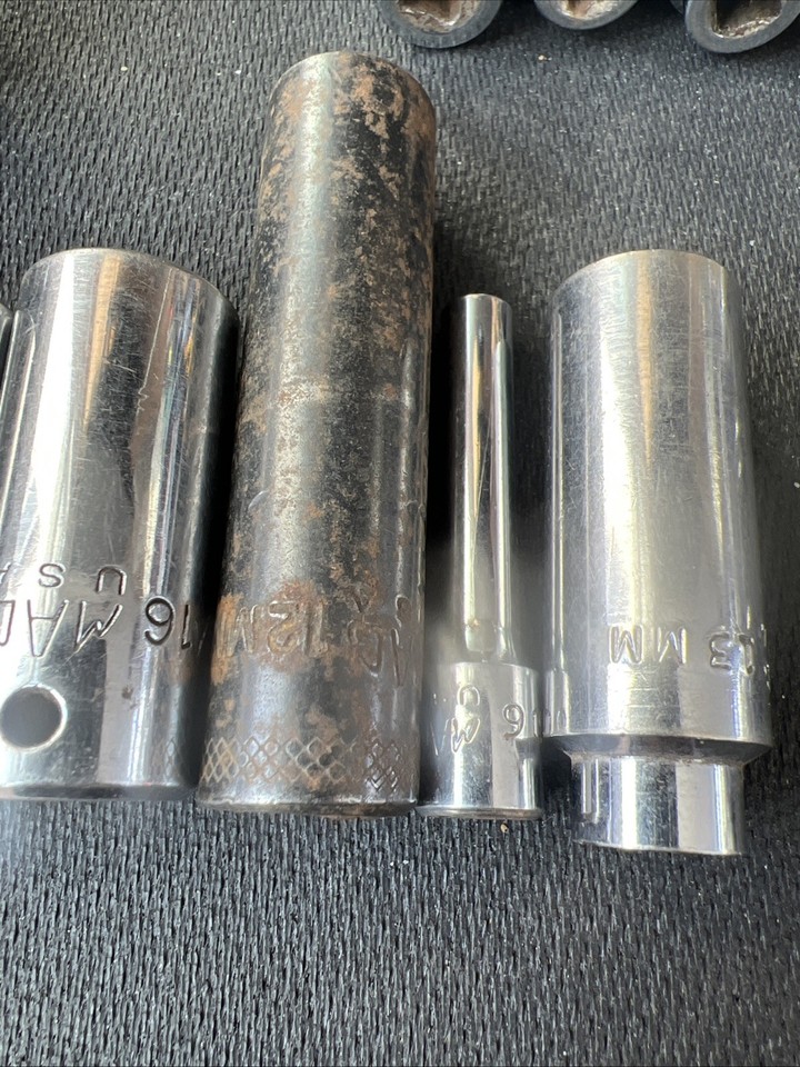 Mac 30 Pcs Mixed Sockets Lot 1/4 3/8 Impact Chrome SAE Metric. Nice Lot ...