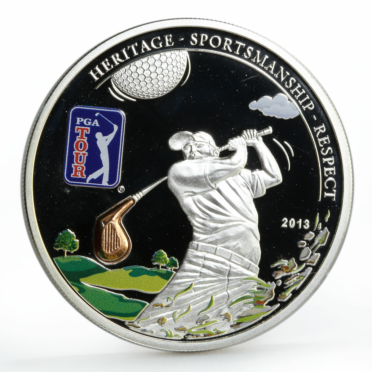 Cook Islands 5 dollars PGA Tour - Golf Club proof silver coin 2013 | eBay