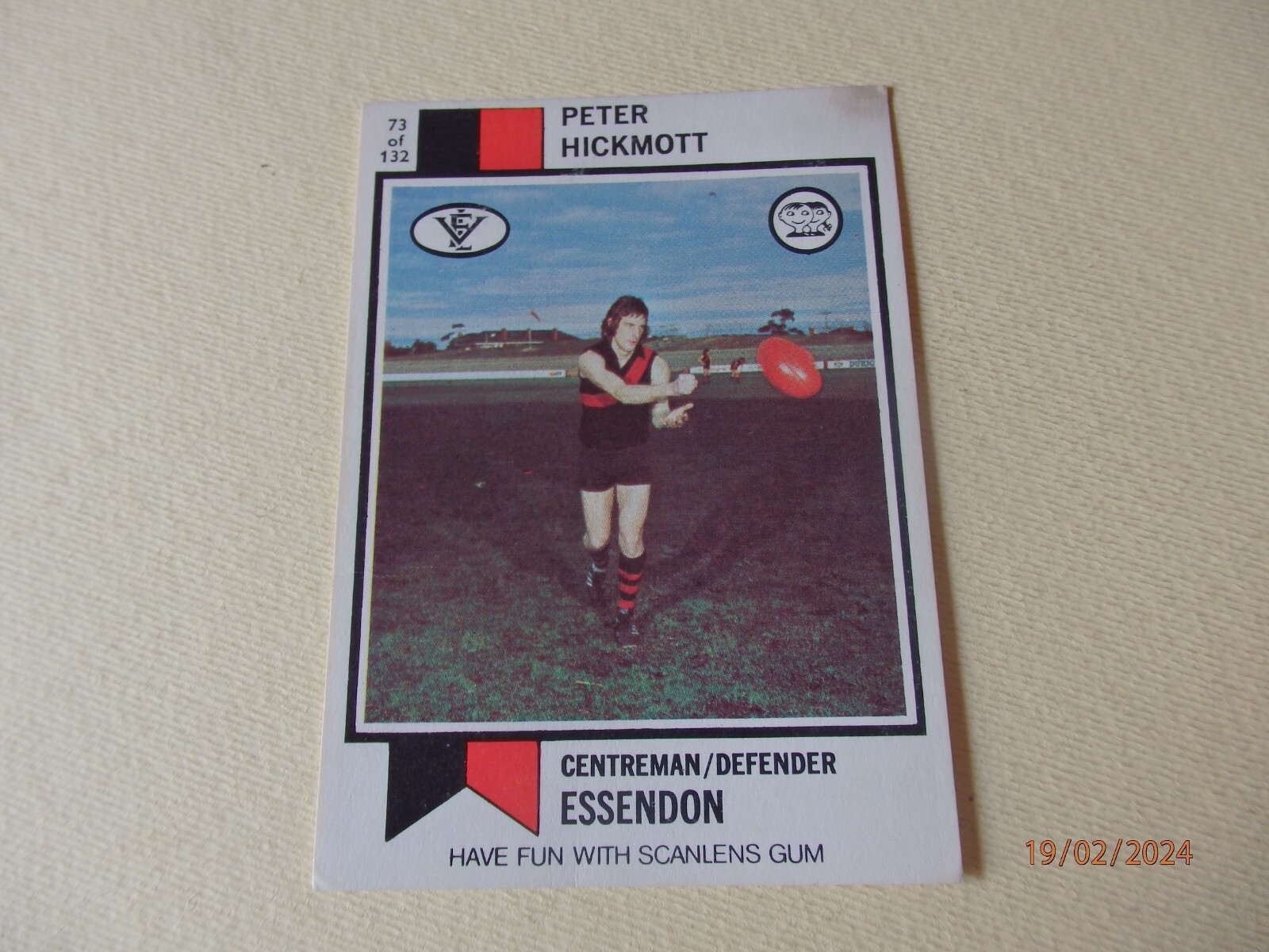 PETER HICKMOTT - ESSENDON - SCANLENS 1974 VFL FOOTY CARD NO 73 | eBay ...