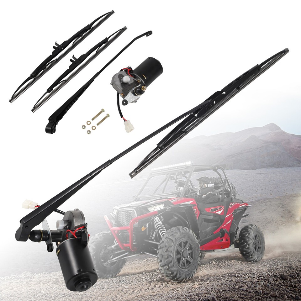 12V UTV ATV Electric Windshield Wiper Motor Kit With Washer Pump Bottle ...