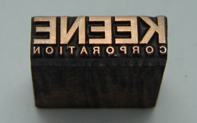 Printing Letterpress Printers Block Keene Corporation | eBay