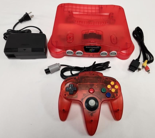 Vtg N64 Funtastic Watermelon Translucent RED Nintendo-64 Gaming Console ...