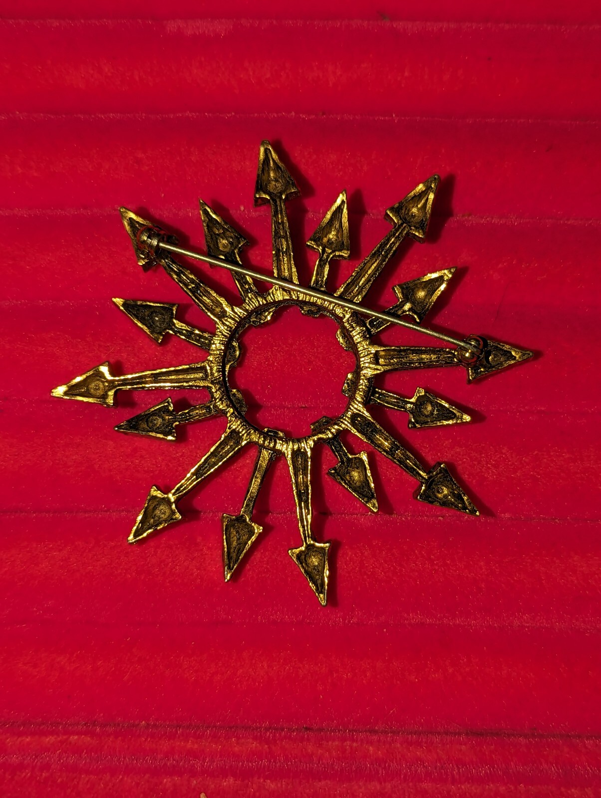 Rare Robert Zentall 3in Gold tone Brutalist Geo Brooc… - Gem