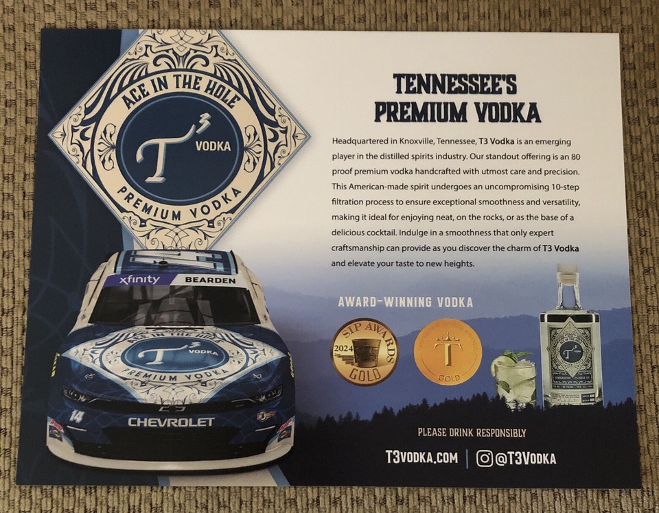 Nascar Xfinity Driver #14 Logan Bearden Autographed T Vodka 2025 ...