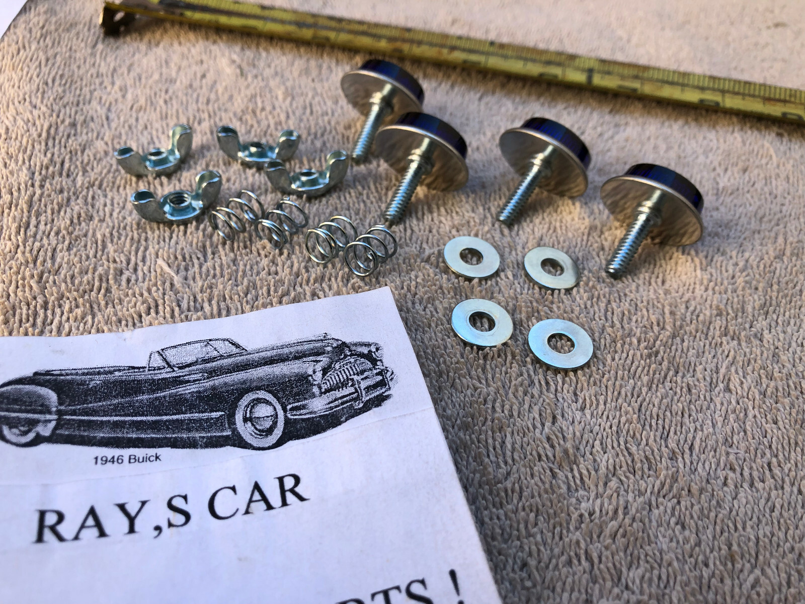 NEW SET 4 OF VINTAGE STYLE BLUE REFLECTOR LICENSE PLATE FASTENERS ! | eBay