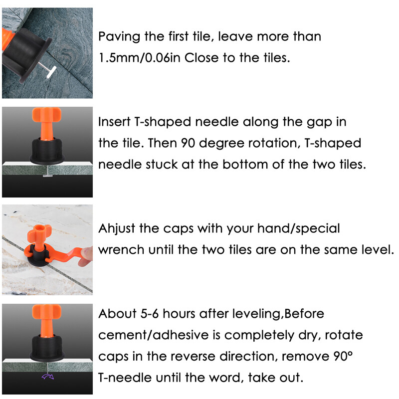 400PCS Reusable Tile Leveling System Positioning Lock Tool Kit Spacer ...