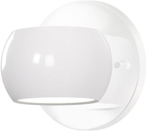 Kuzco Flux 4" LED Wall Sconce, Gloss White/Acrylic Diffuser - WS46604 ...