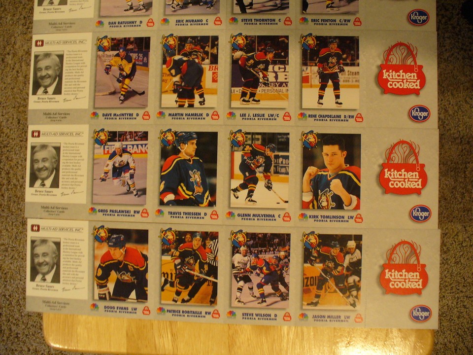 '95-96 IHL ECHL SPHL Peoria Rivermen Rare Team Hockey Card Set St Louis ...