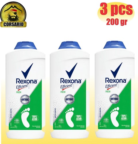 Talco Efficient Feet Rexona Fresh 48h 200g-PACK x 3 UNITS | eBay