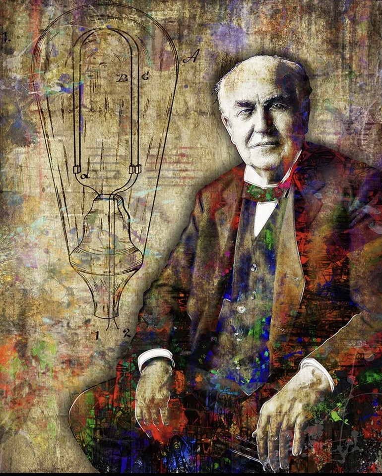 Thomas Edison Tribute 8x12in Poster Thomas Edison Print Free Shipping ...
