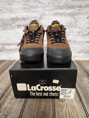 LaCrosse Womens SZ 8 WIDE Workmate ASCENT 7527W Steel Toe Leather Work ...