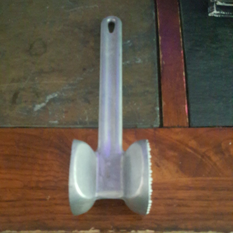 Vintage Double Sided Heavy Meat Tenderizer Teeth Pounder Mallet ...