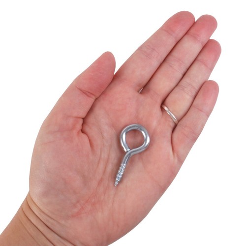 50x STEEL SCREW IN EYES HOOKS 45mm Long Metal Loop Hoop Vine Fasten ...