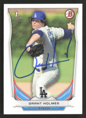 Grant Holmes Signed 2014 1st Bowman Prospects Card # DP18 Los Angeles ...
