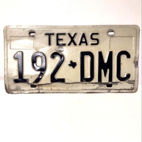 Texas Vintage License Plate #192-DMC Black and White | eBay