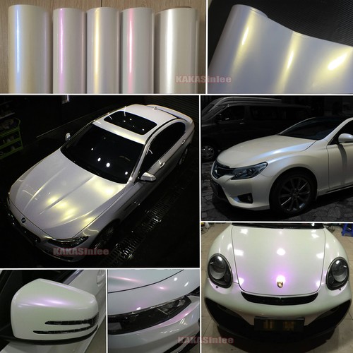 DIY - Glossy Entire Car Wrap Pearl White Chameleon Vinyl Film Sticker ...