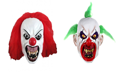 Snarling Terror Horror Clown Mask Adult Latex Mask Halloween Fancy ...