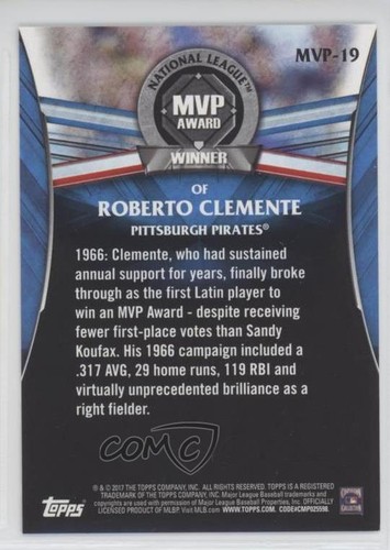 2017 Topps Update MLB MVP Award Roberto Clemente #MVP-19 HOF | eBay