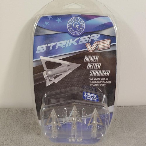 G5 Striker V2 Broadheads 3 Pack Archery Hunting Arrow Tips Replaceable ...