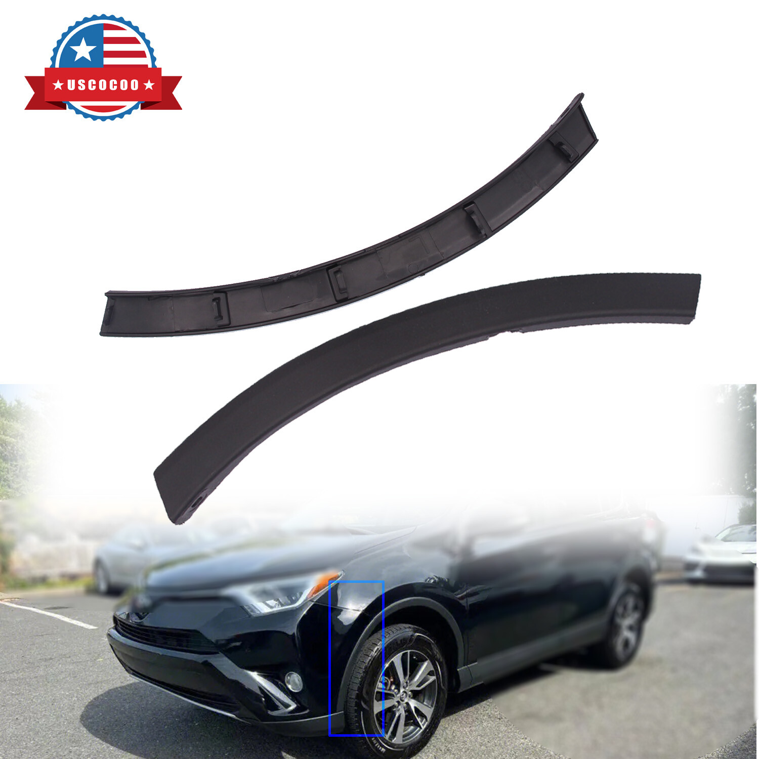 Front Door Wheel Arch Protective Strip Left & Right Fit for 16-18 ...