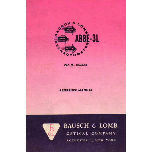 Public Domain Document: Bausch & Lomb Abbe-3L Refractometer Reference ...