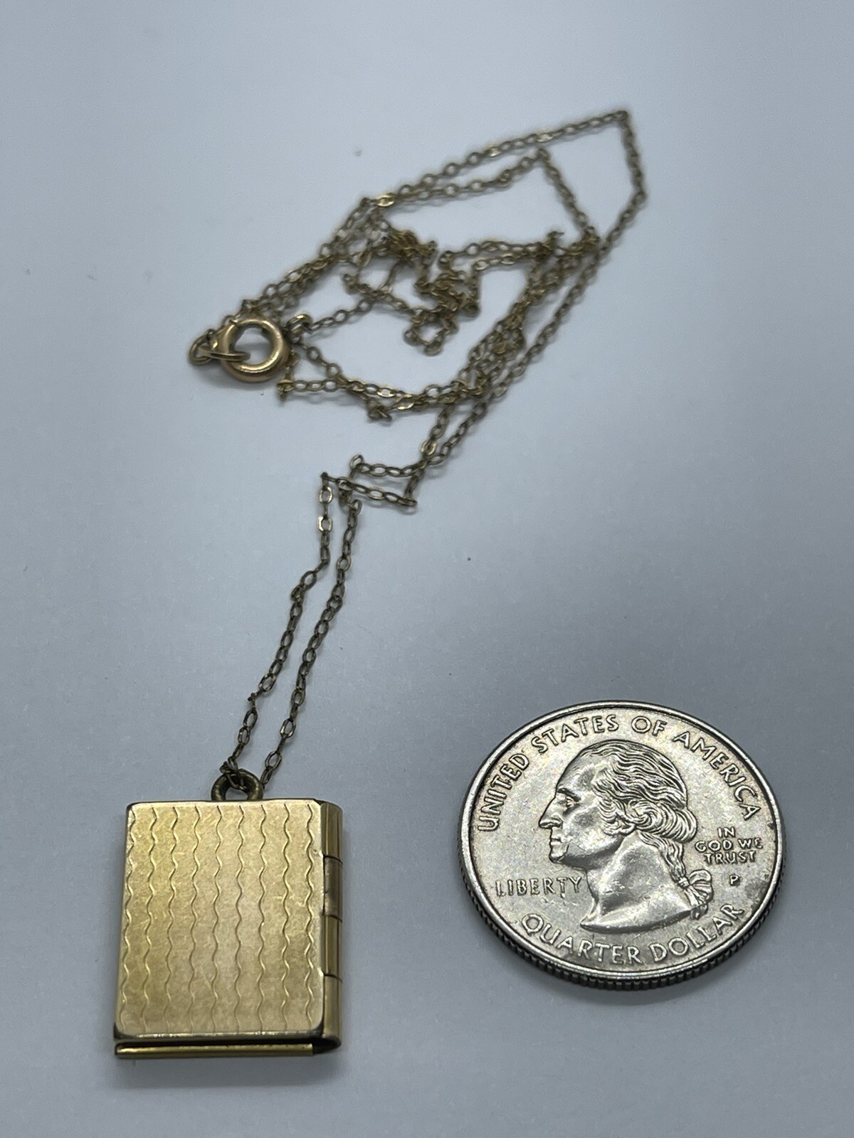 Art Deco 1/20 12kt Gold Filled Taille d’Epargne Book Shaped Locket ...