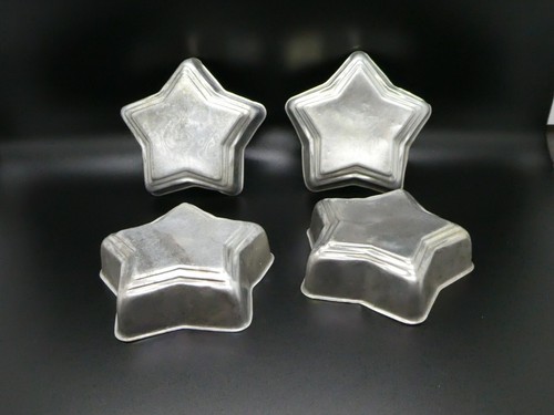 4 VTG Aluminum Star Shaped Jello Molds July 4th Xmas Tin Stars Baking ...