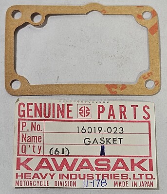 1 NOS Kawasaki KX125 KD125 KE125 KS125 KD175 F7 Float Bowl Gasket OEM ...