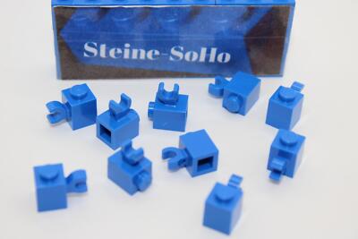 Lego (c) 10x Stein 1x1 mit Clip horizontal - 60476 - blau - brick blue ...