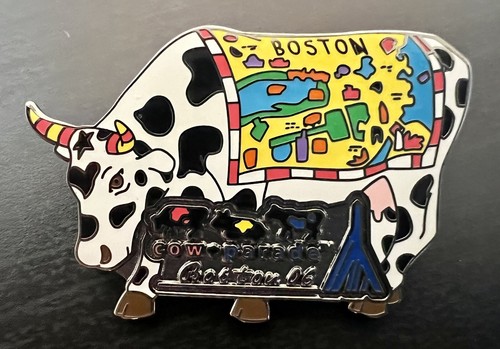 2006 Cow Parade Kids Map Of Boston Cow Pin RARE & Amazing!! #11 of 12 ...