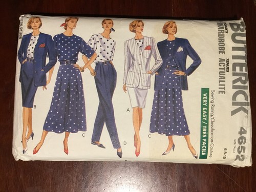 BUTTERICK Misses Jacket Top Pants & Skirt Pattern 4652 Size 6-10 | eBay